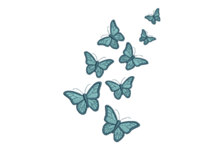 Blue Butterfly Cluster · Creative Fabrica