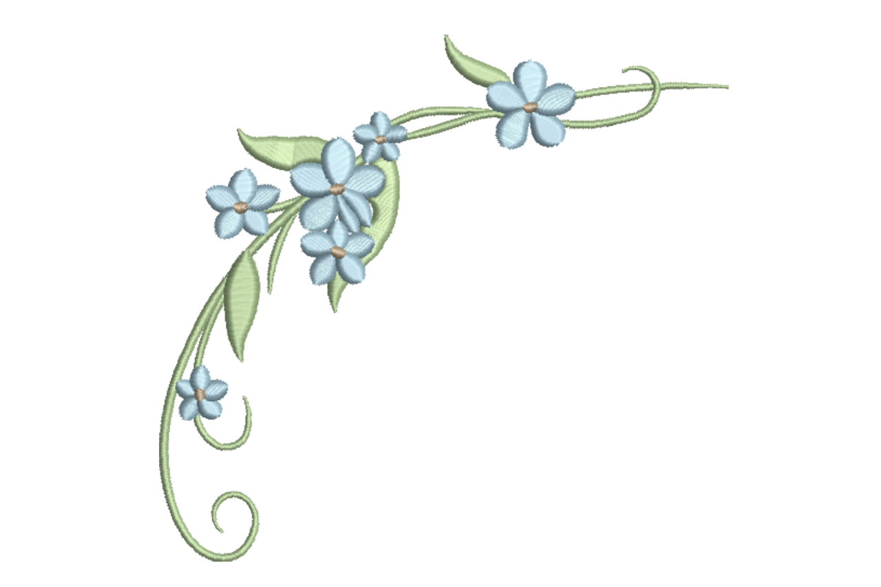 Blue Floral Corner Border · Creative Fabrica