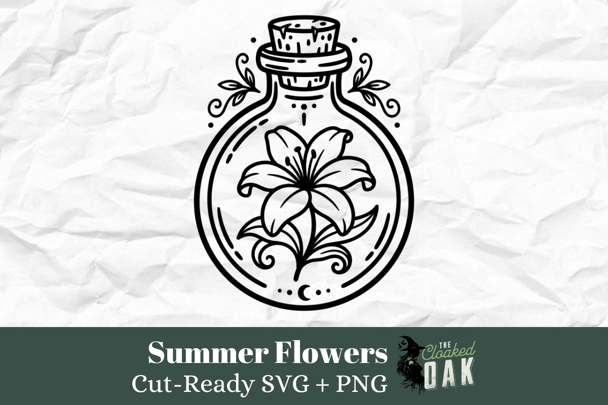 Boho Lily Sphere Glass Vial SVG Graphic by The Cloaked Oak · Creative ...