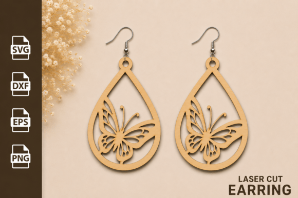 Butterfly Earring Laser Cut Files SVG · Creative Fabrica