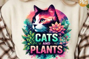Cats and Plants Retro Cat Lover PNG Graphic by DIGITAL HIVE · Creative ...