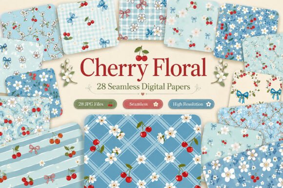 Garden Girl Seamless Patterns Set Graphic by T.D. House · Creative Fabrica