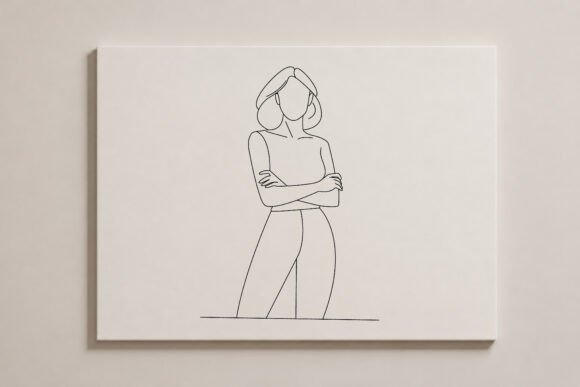 Confident Arms Crossed Line Art Graphic by fijulanam468 · Creative Fabrica