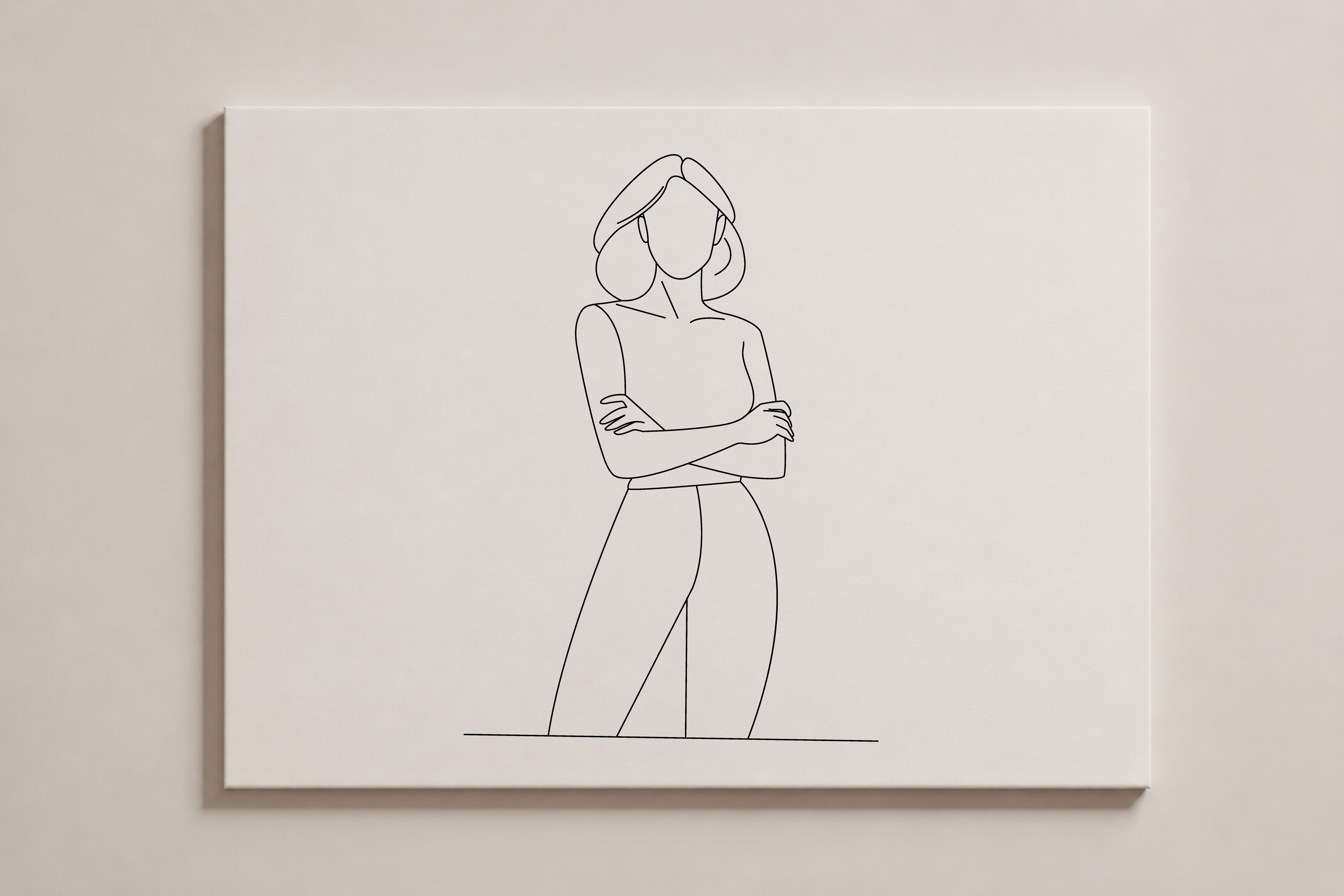 Confident Arms Crossed Line Art Graphic by fijulanam468 · Creative Fabrica