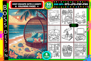 Cozy Escape Cute & Comfy Coloring Pages Graphic by BOSS DESIGN ...