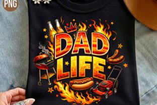 Dad Life Grill Mower Beer Flame PNG Graphic by MARY CREATIONS ...