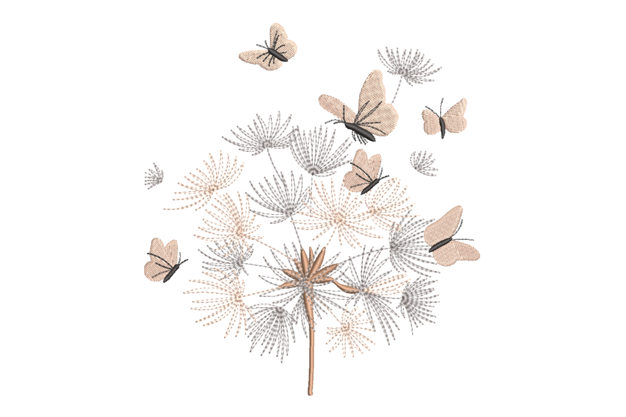 Dandelion & Butterflies · Creative Fabrica