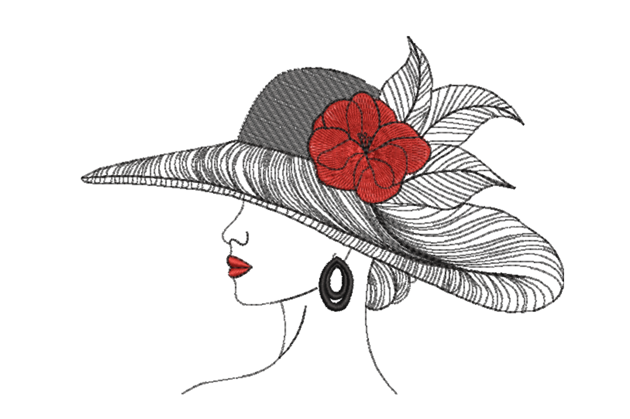 Elegant Lady with Hat · Creative Fabrica