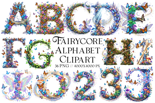 Fairycore Alphabet Clipart Graphic by Phoenixvect · Creative Fabrica