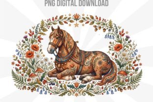 Floral Folk Art Horse Animal PNG Graphic by ArtbyCrystalJennings ...