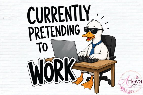 Funny Office Duck Design PNG Graphic by Artoya · Creative Fabrica