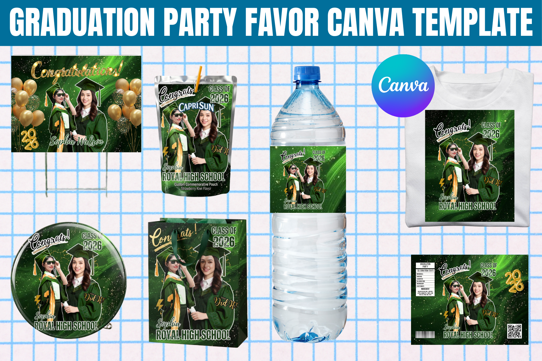 Graduation Party Favor Canva Template Graphic by Gfx Shaown · Creative ...
