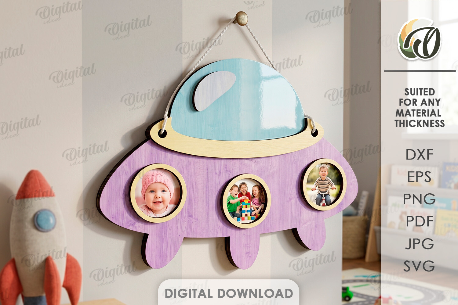 Kids Photo Frame Laser Cut · Creative Fabrica