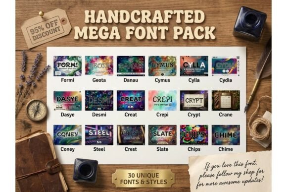 MEGA FONT PACK Bundle · Creative Fabrica