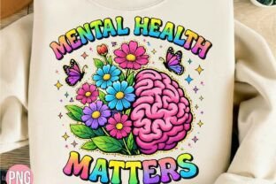 Mental Health Matters Brain Floral PNG Graphic by ROSE CREATION ...