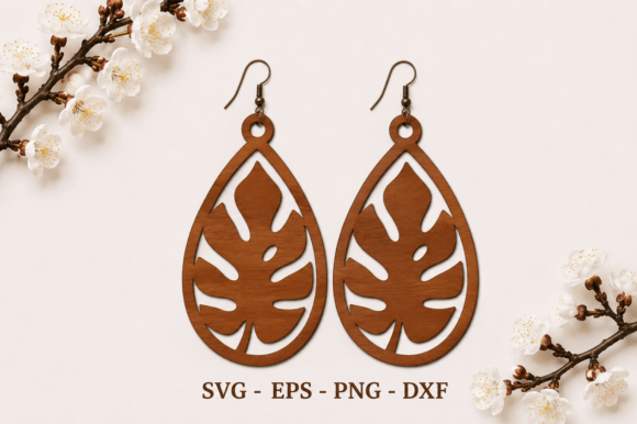 Seashell Wooden Earrings SVG Laser Cut · Creative Fabrica