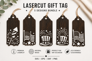 Patriotic USA Gift Tag SVG Laser Cut Set · Creative Fabrica