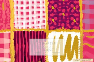 Pink Gold Patchwork Pattern Sublimation Graphic by clipArtem · Creative ...