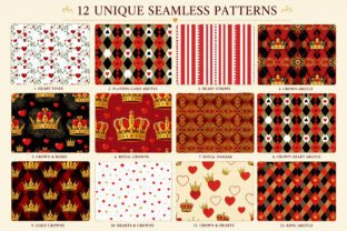 Queen of Hearts Seamless Digital Bundle Graphic by T.D. House ...