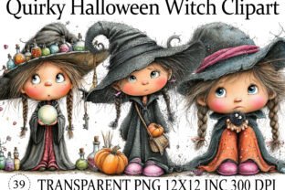 Quirky Halloween Witch PNG Clipart Graphic by KDP TEMPLATES ART ...