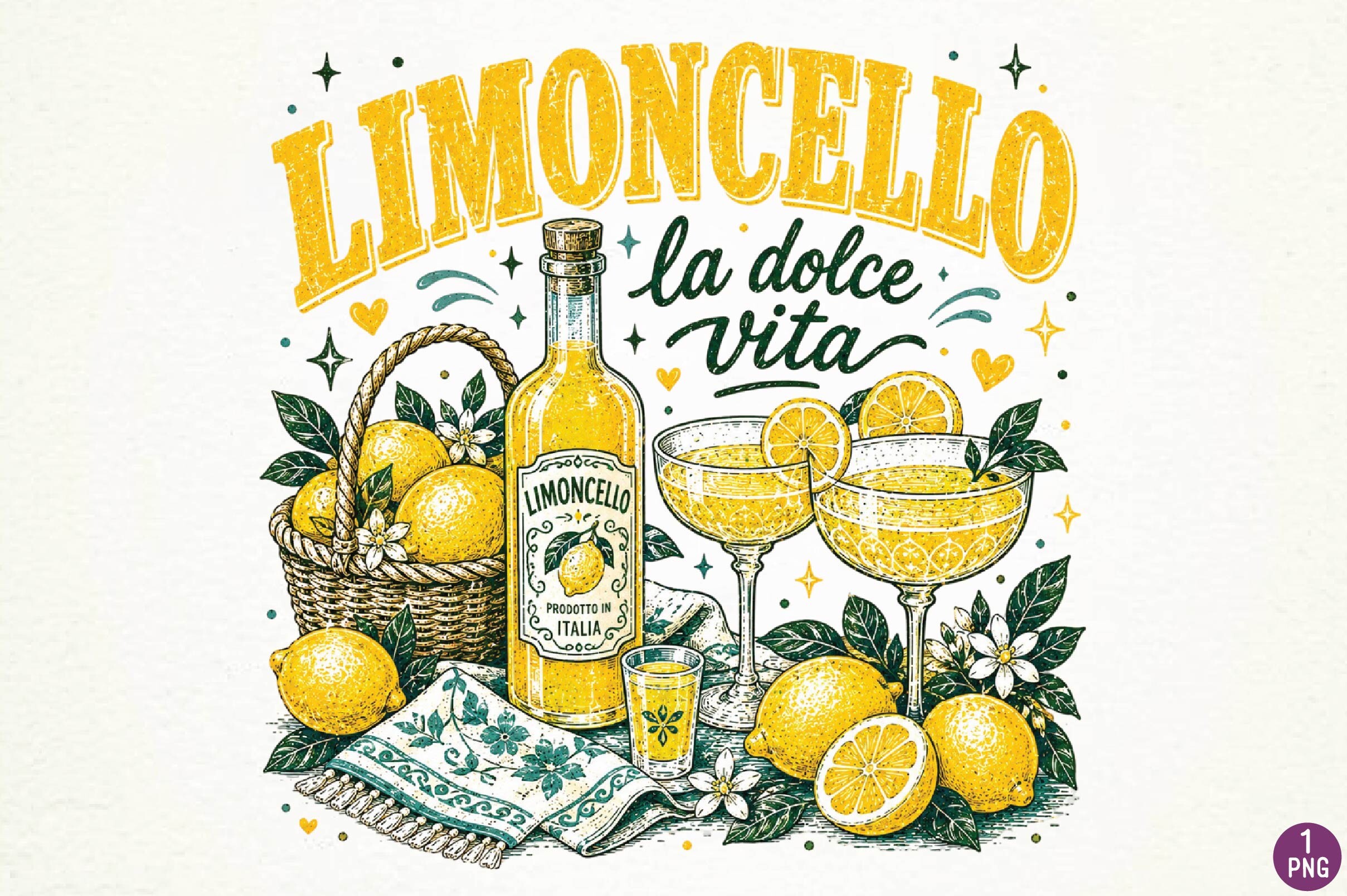 Retro Lemon Cocktail Sublimation Design Graphic by Dream Print ...