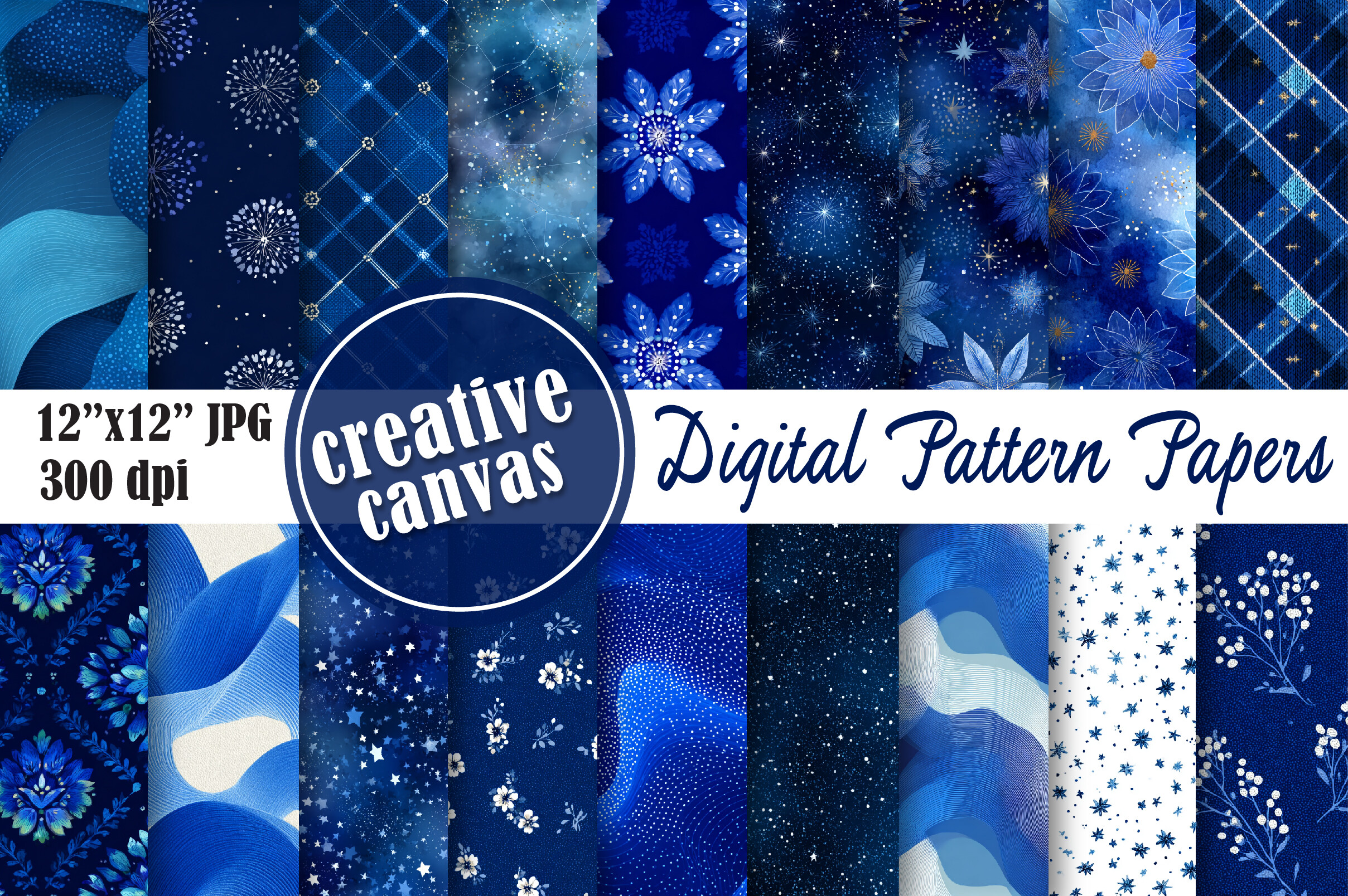 Royal Blue Celestial Seamless Pattern Graphic by Creative Canvas ...