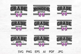 School Grade Bow SVG Bundle Graphic by Silhouette Station · Creative ...