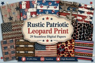 Seamless Rustic Patriotic Leopard Graphic by T.D. House · Creative Fabrica