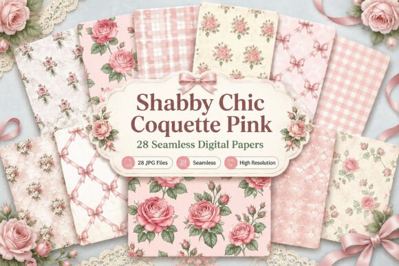 Shabby Chic Coquette Blue Digital Graphic by T.D. House · Creative Fabrica
