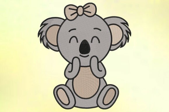 Shy Koala Embroidery Design · Creative Fabrica
