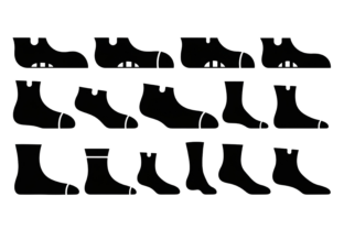 Sock Icons Set Black and White SVG Graphic by soikotcbd · Creative Fabrica