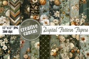Vintage Pumpkin & Daisy Seamless Pattern Graphic by Creative Canvas ...