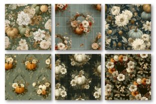 Vintage Pumpkin & Daisy Seamless Pattern Graphic by Creative Canvas ...