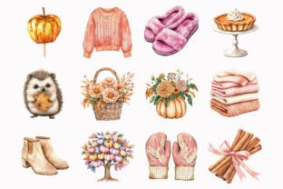 Watercolor Blush Autumn Clipart Graphic by Design Market · Creative Fabrica