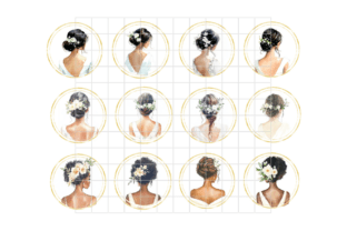 Watercolor Bridal 2 Inch Circle Ephemera Graphic by WatercolorFace ...