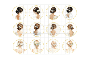 Watercolor Bridal 2 Inch Circle Ephemera Graphic by WatercolorFace ...
