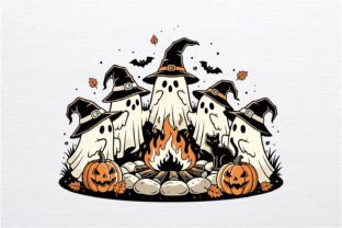 Witch Ghost Friends Halloween SVG Design Graphic by rubelcldesign ...