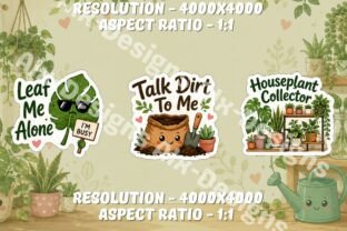10x Cute Plant Lover Sticker Bundle Graphic by Alx-Designs · Creative ...