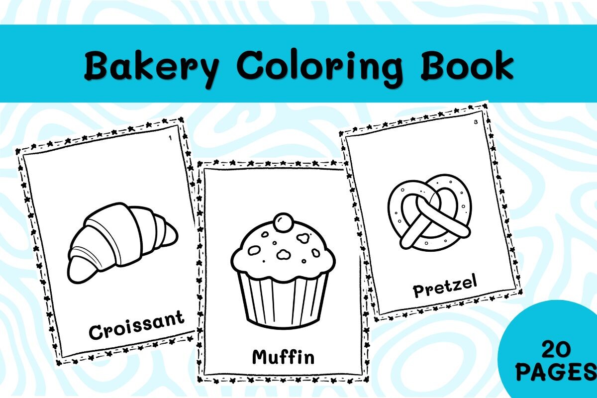 20 Bakery Coloring Book Printable Graphic by Digital Studio by Aris ...