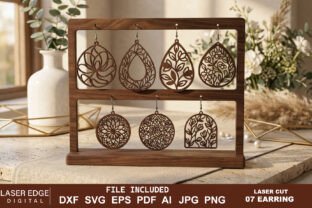 7 Floral Earrings Laser Cut SVG Bundle · Creative Fabrica