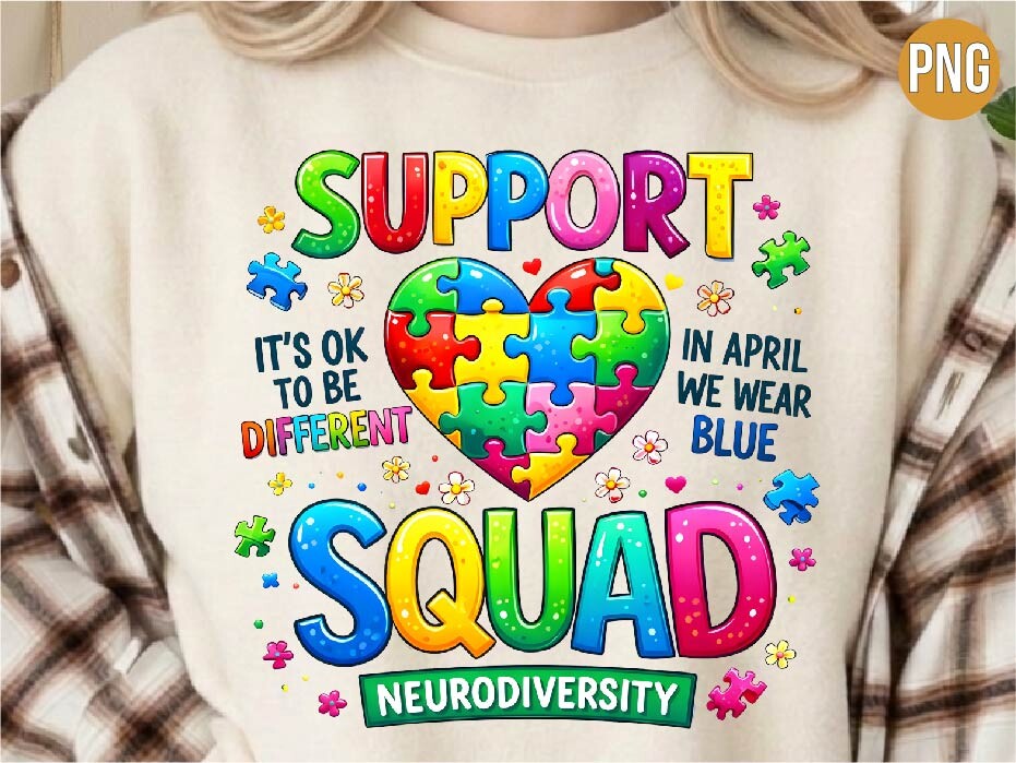 Autism Support Squad Puzzle Heart PNG Graphic by AVA STORE · Creative ...