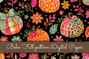 Boho Fall Digital Paper Bundle, Graphic by Craft Palette · Creative Fabrica