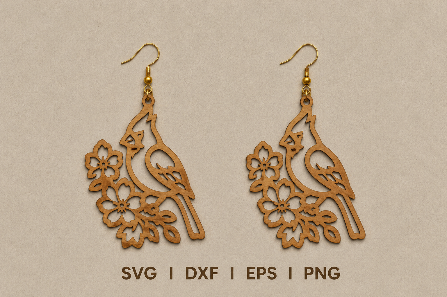 Cardinal Floral Earrings SVG · Creative Fabrica