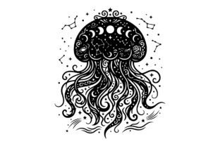 Celestial Jellyfish SVG Bundle Graphic by Graphic Divine · Creative Fabrica