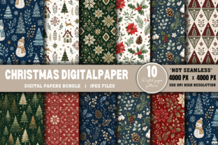 Christmas Digital Paper Bundle, Winter Graphic by Craft Palette ...