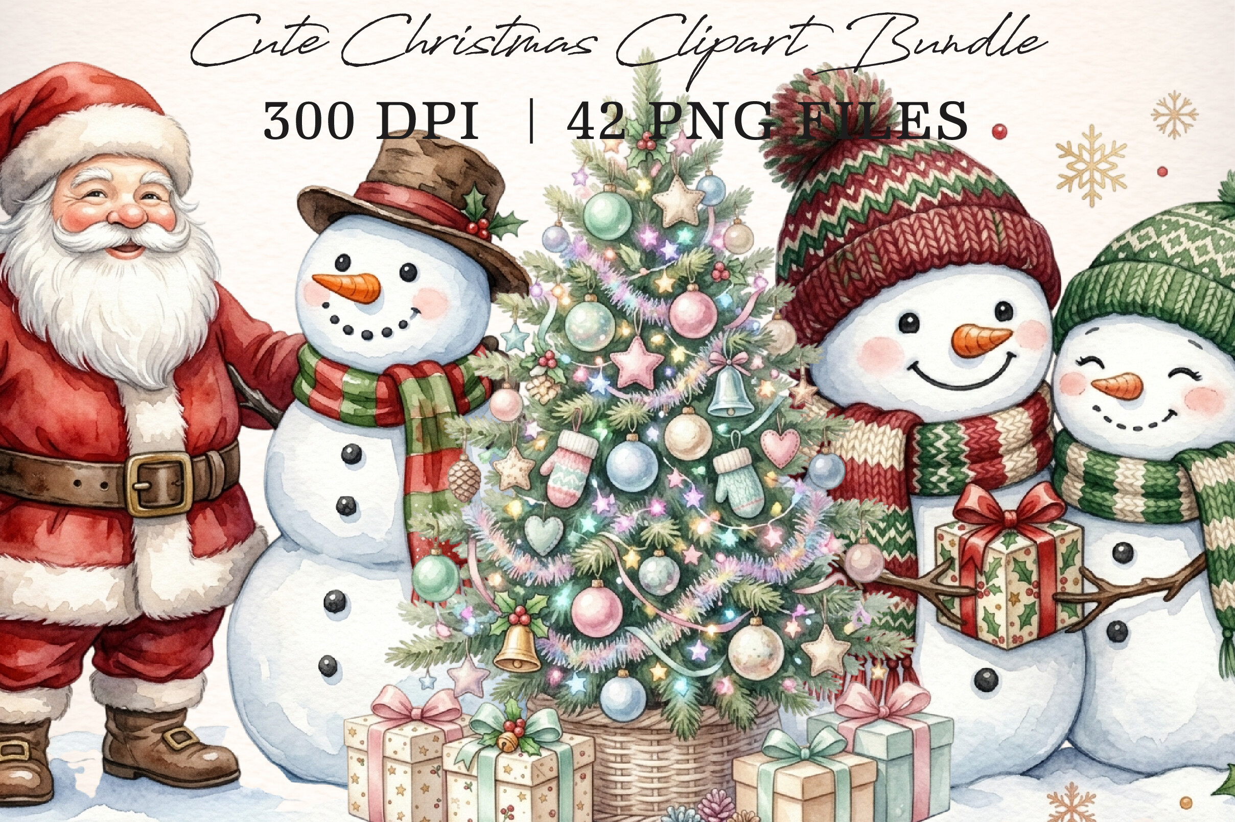 Cute Christmas Clipart Bundle Graphic by Digital Artistic99 · Creative ...