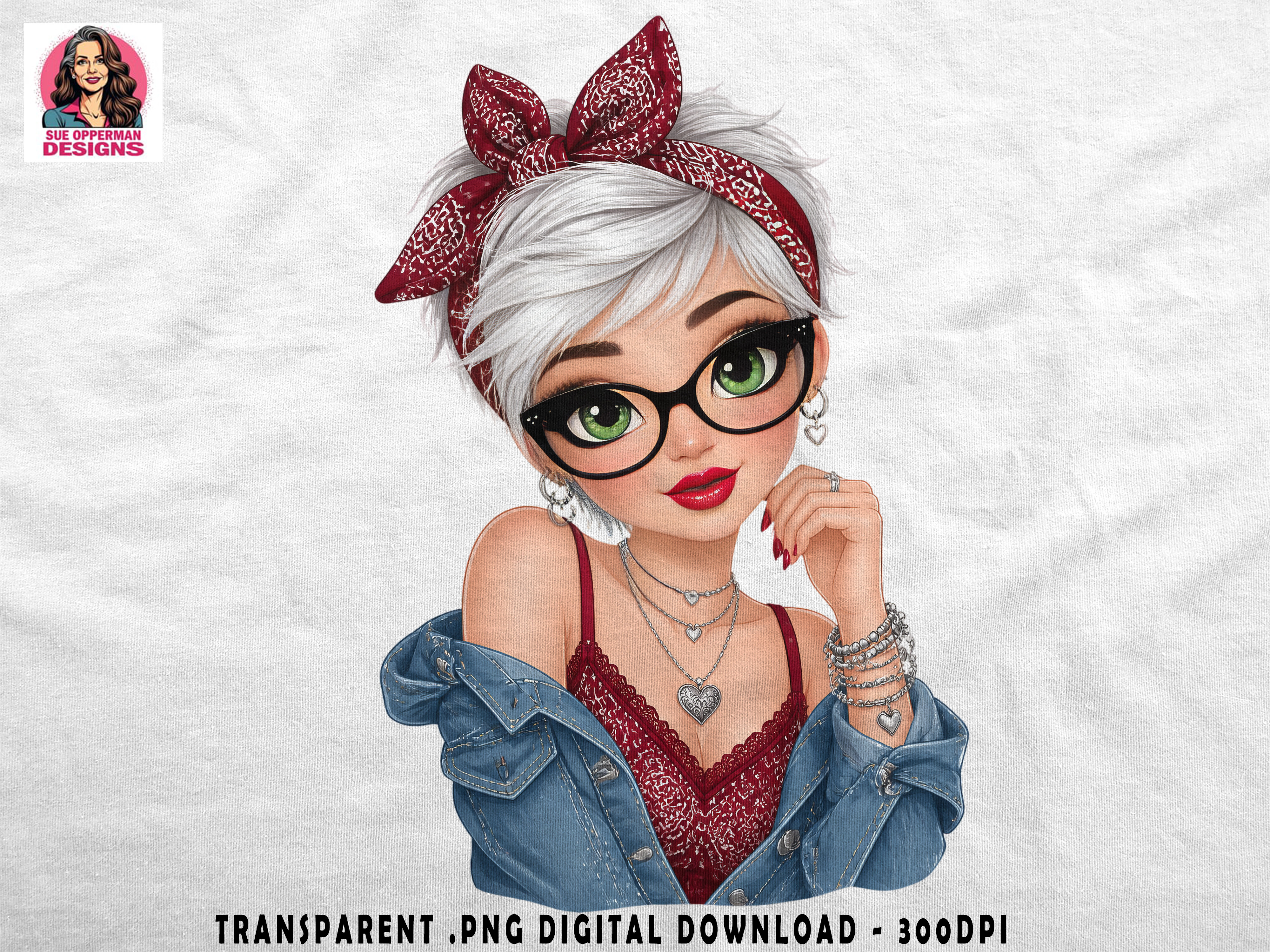 Cute Nerd Girl | Retro Fashion PNG Graphic by Sue Opperman Designs ...