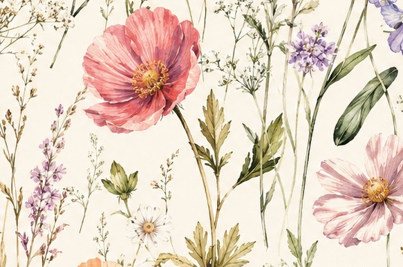 Elegant Watercolor Wildflower Botanical Graphic by juman · Creative Fabrica