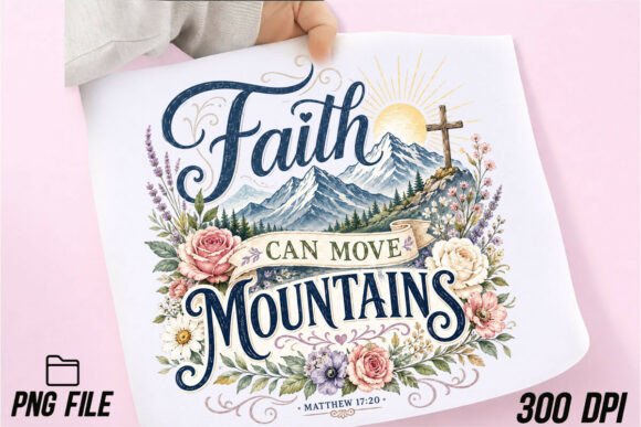 Faith Can Move Mountains PNG Christian Graphic by PrintExpert ...