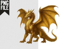 Fantasy Dragon Gold Png Clipart, Dragon Graphic by Samira777 · Creative ...
